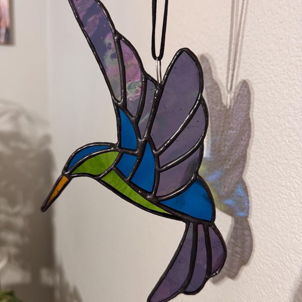 Hummingbird Stained Glass Pattern, Stained Glass Pattern, Digital ...