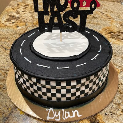 Two Fast Cake Topper / Race Car Cake Topper / Racing Themed Birthday ...