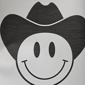 Happy Face Cowboy Hat Smiling Svg Western Country Style PNG/SVG Files ...