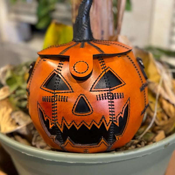 PDF Pattern Leather Pumpkin Jack O' Lantern Bag - Etsy