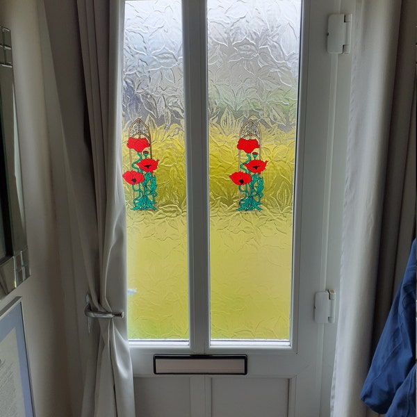 Ivy Corner Window Cling - Handpainted to Get the Look of Stained Glass ...