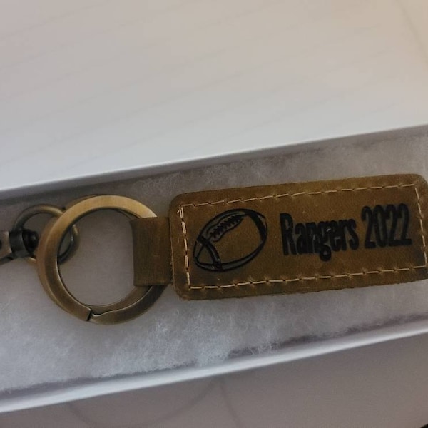 Personalized Leather Football Keychain, Team Gift, Senior Night Gift - Etsy