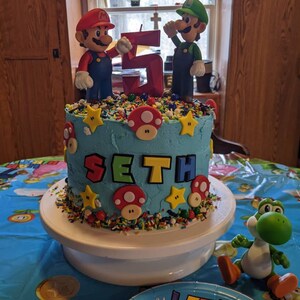 Mario Bros Fondant Cake Topper, Fondant Mario Bros, Mario Bros Party ...