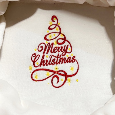 Merry Christmas Embroidery Design - Etsy