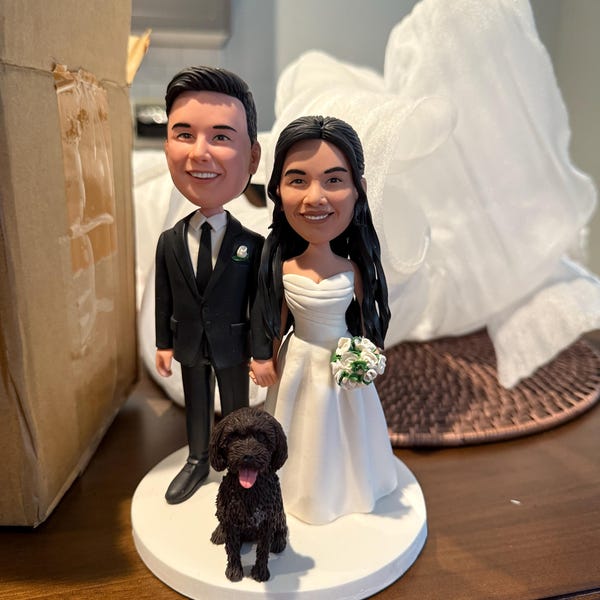 Handmade Custom Marry to Me Kiss Wedding Bobble Head Handmade Polymer ...