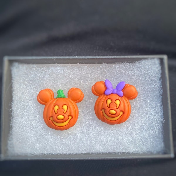 Halloween Mickey Mouse Pumpkin Earrings -- Mickey and Minnie Mouse ...