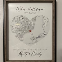 Where We Met Map, Personalized Couples Gift, Custom Map, Boyfriend Gift ...
