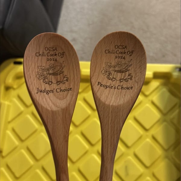 Personalized Chili Cook-off Award Spoon, Engraved 12" Beechwood Spoon ...
