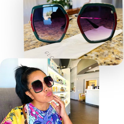 Sunglasses Men Hip Hop Shades Fashion Designer Gold Frame Square Black ...