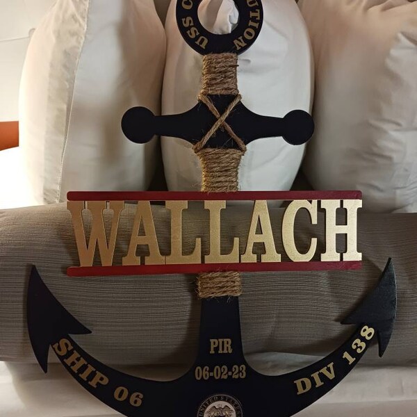 Personalized Navy Anchor/anchor Welcome Wreath/navy Moms/anchor Door ...