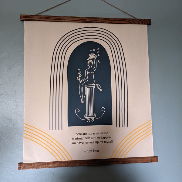 Tapestry Frame Hanging Magnetic Wood Hanger Frames for Scarf or Fabric ...