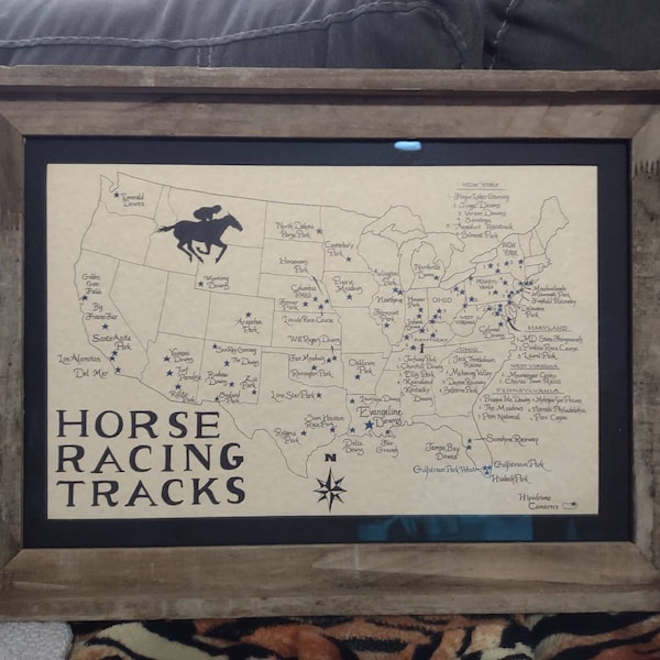Horse Racing Tracks Map - Etsy