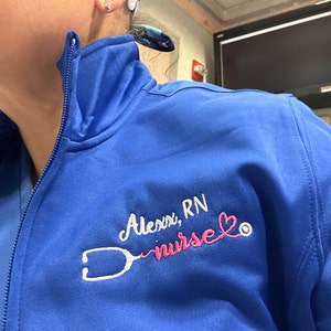 Personalized Nurse Jacket Full Zip Jacket With Pockets - Etsy