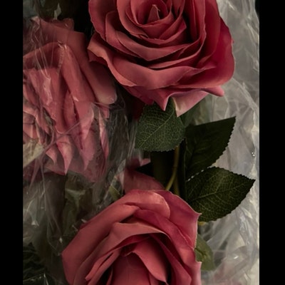 18 Stem Artificial Silk Rainbow Rose Flower Bush Bouquet for DIY Any ...