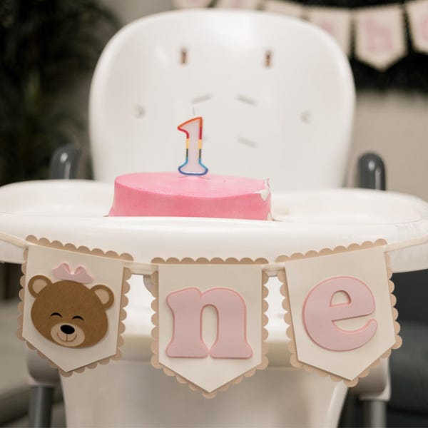 Beary First Birthday Banner Bear Decorations Bearly One Decorations ...