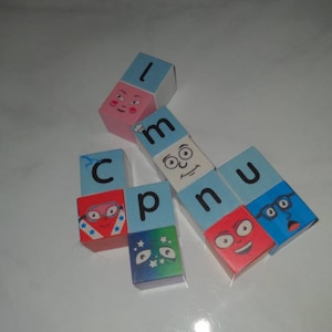 Peelable Alphablocks Face Stickers, Works With 2cm Mathlink Cubes ...