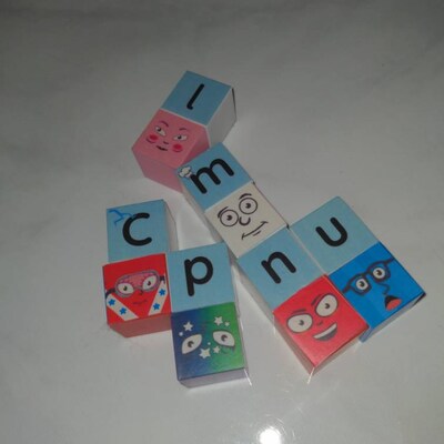 Peelable Alphablocks Face Stickers, Works With 2cm Mathlink Cubes ...