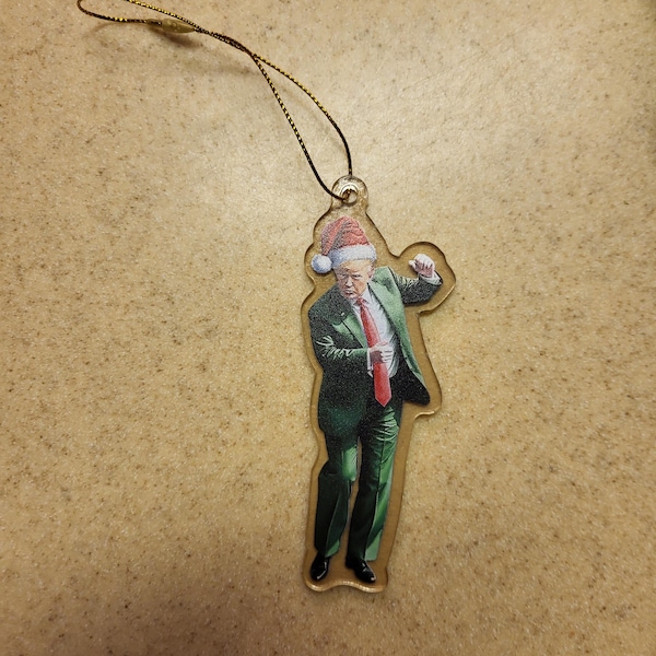 Trump Dancing Ornament, Christmas Trump Acrylic Hanging Ornament MAGA ...