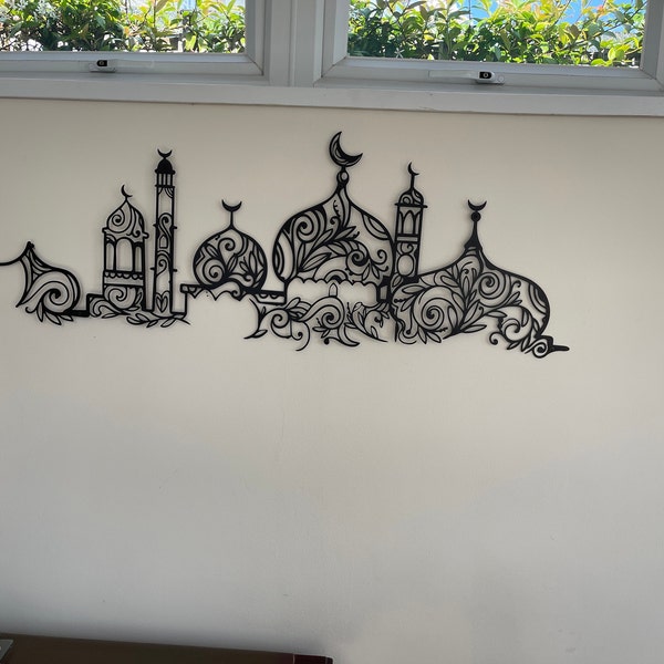 Islamic Metal Masjid Wall Art, Flower Design, Ramadan Decor - Etsy