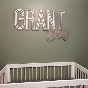 Large Name Sign for Nursery Nursery Sign With Middle Name - Etsy