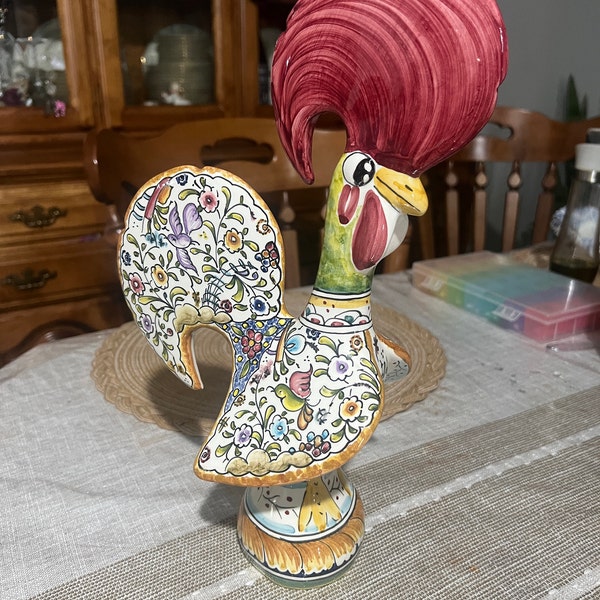 Portuguese Rooster / Barcelos Rooster / Hand Painted Ceramic Rooster ...