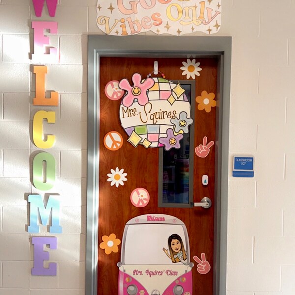 Disco Classroom Door Hanger, Teacher Door Hanger, Back to School, Door ...