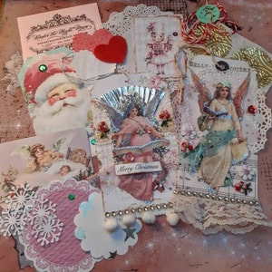 Vintage Christmas Angel, Angel Gift Tag, Mixed Media Angel Tag ...