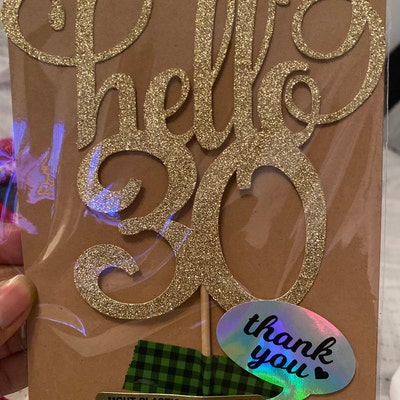 Glitter Hello 30, Thirty AF Cake Topper, Dirty Thirty, 30 Cake Topper ...