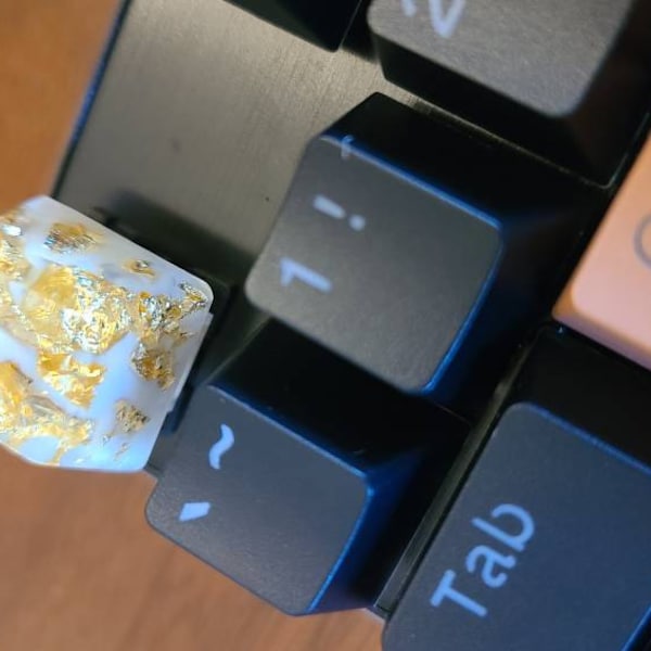 Black & Gold Keycaps - More Sizes - Artisan Glossy Arrow Keys, ESC 1u ...