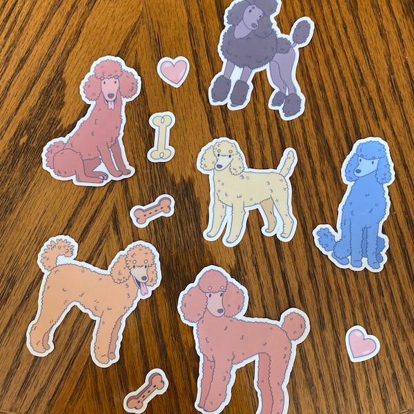 Poodle Stickers - Standard Poodle Sticker Set - Dog Stickers - Etsy
