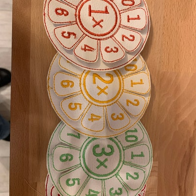 Multiplication Flower 1x-12x Tables Embroidery Design 4x4 - Etsy