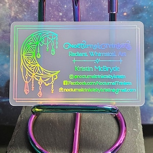 Frosted Matte Plastic Business Cards. Gold, Holographic, Silver Foils ...