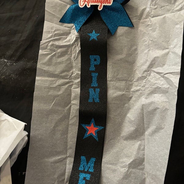 Pin Me Cheer Competition Tag Ribbons, Customizable Glitter Colors + Add ...