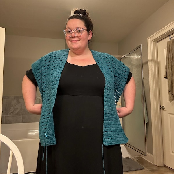 Crochet Summer Staple Sweater Pattern - Fringe Stripes Mesh V-neck - DK ...