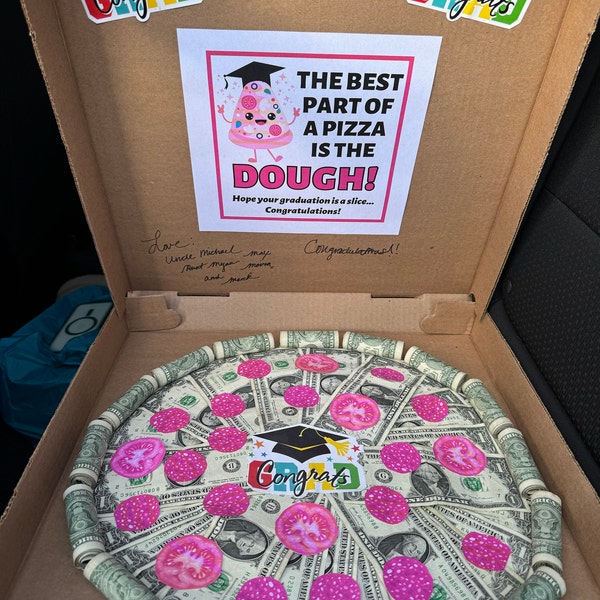 Graduation Money Gift, Printable Money Pizza Sign, Money Gift Ideas ...