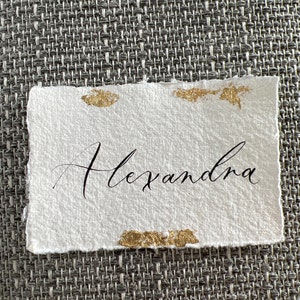 Calligraphy Scroll Name Place Cards on Handmade Paper Calligraphy Name ...