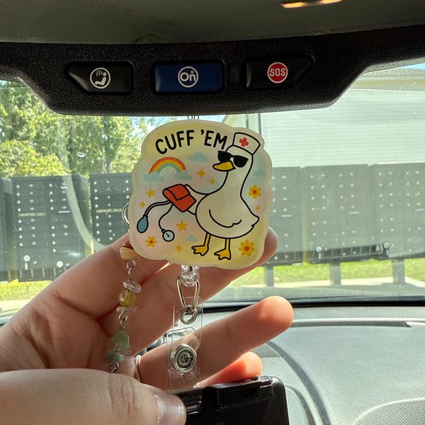 Floral Fetus Badge Reel, L&D Nurse Gift, Labor Delivery Nurse Accessory ...