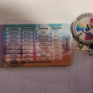 Xray Technique Card Xray Mas and Kvp Chart Radiology Technique Chart ...