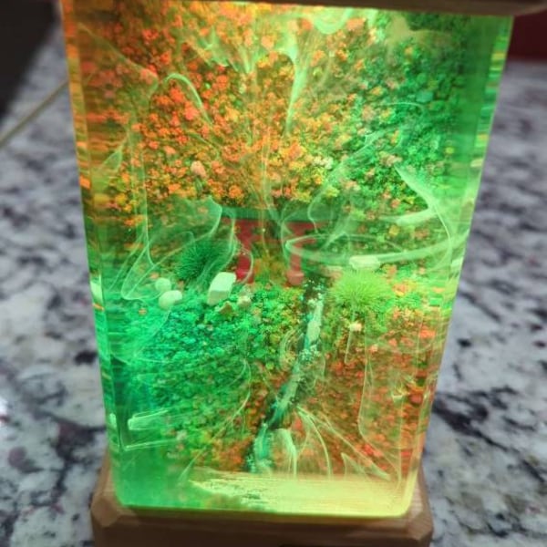 TORII GATE Beside Stream Resin Lamp, Custom Epoxy Resin Lamp, Resin ...