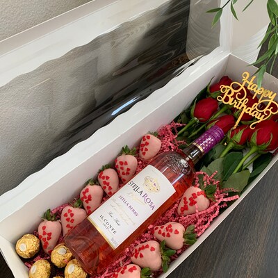 Rose and Wine Box: 20x7x4 contents NOT Included, Box Only sold in ...