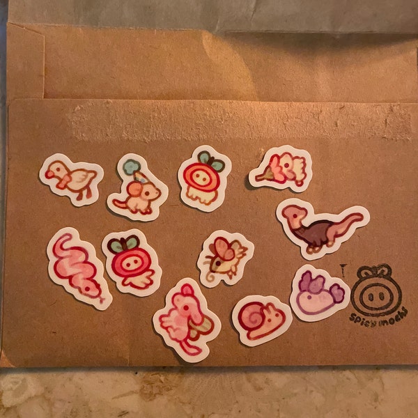 Series 1: Tiny Animal Friends Sticker Set of 11 / Mini Animal Stickers ...