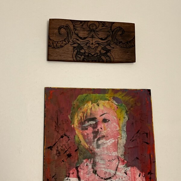 Flower Live Edge Hanging Wall Art Black Walnut Wood Burn Art Plant ...