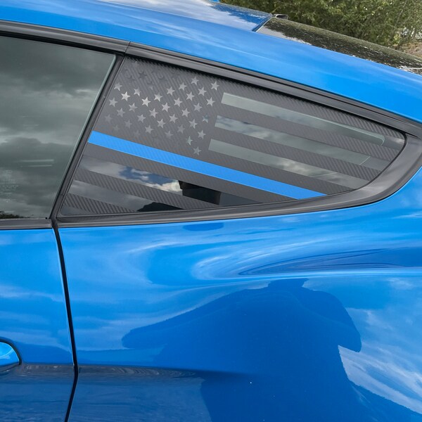 Mustang American Flag Rear Quarter Window Accent Decal (2015-2023)(both ...