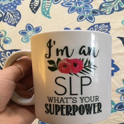 Slp Graduation Mug, Speech Superpower, Speech Therapy Gifts, Speech ...