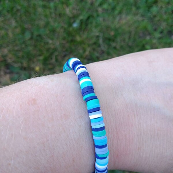 Heishi Bracelet, Heishi Name Bracelet, Beach Bracelet, Bracelet for Women, Stackable Bracelet ...