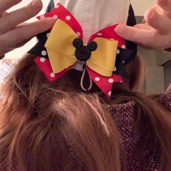 Minnie Mouse Hair Bow Mickey Mouse Bow Disney Minnie Bow Disney Mickey ...
