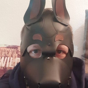 Black Leather Rabbit Mask Leather Bunny Mask Leather Fetish | Etsy