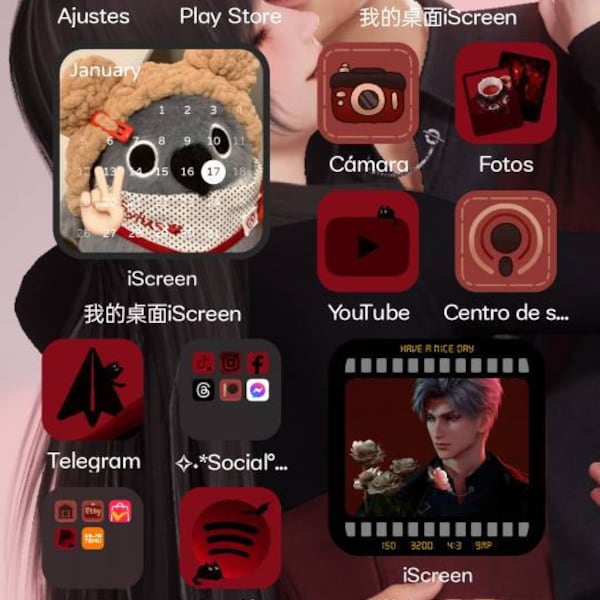 Strawberry App Icon Pack for Ios Android Phone Pink Berry Aesthetic ...