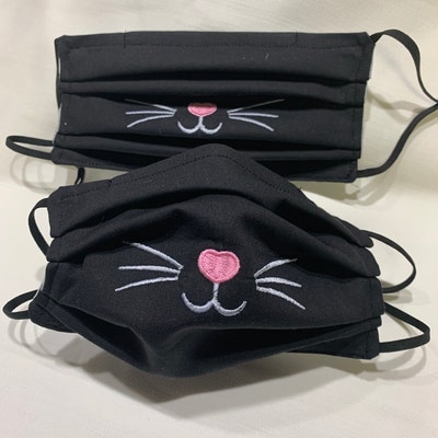 Cute Cat Face Mask Embroidery Design Kitty Kitten Mouth,adults Kids ...