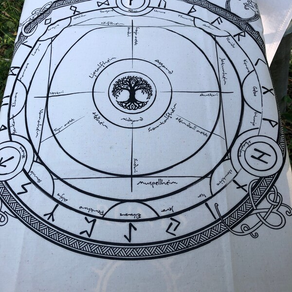 Yggdrasil Rune Cloth - Etsy